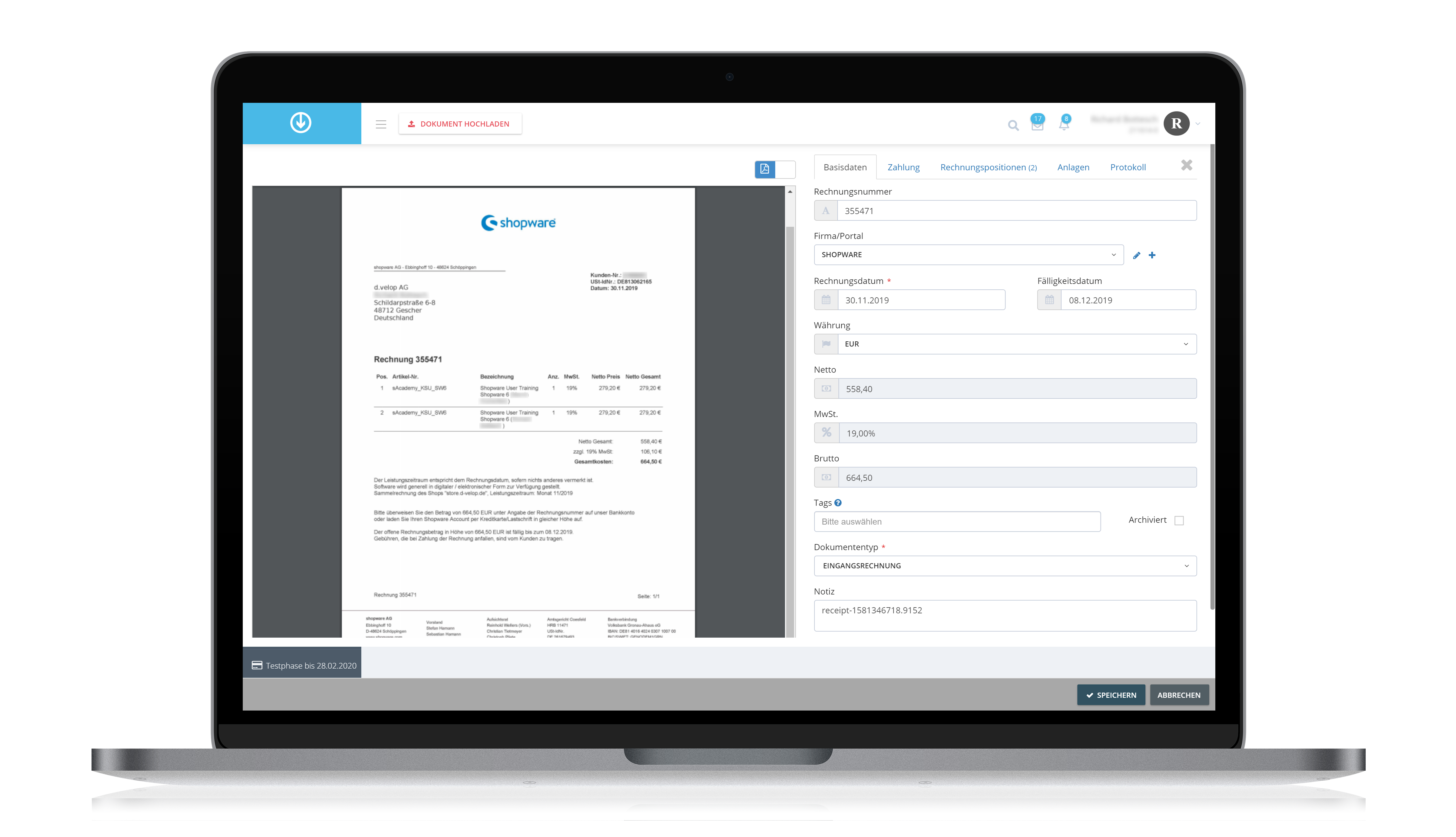 GetMyInvoices | d.velop store